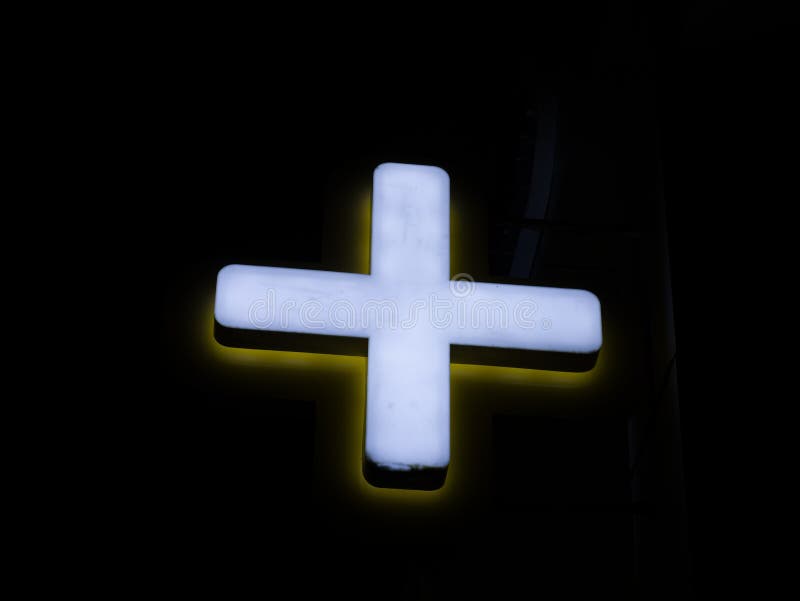 White neon cross. stock photo. Image of entertainment - 229384754