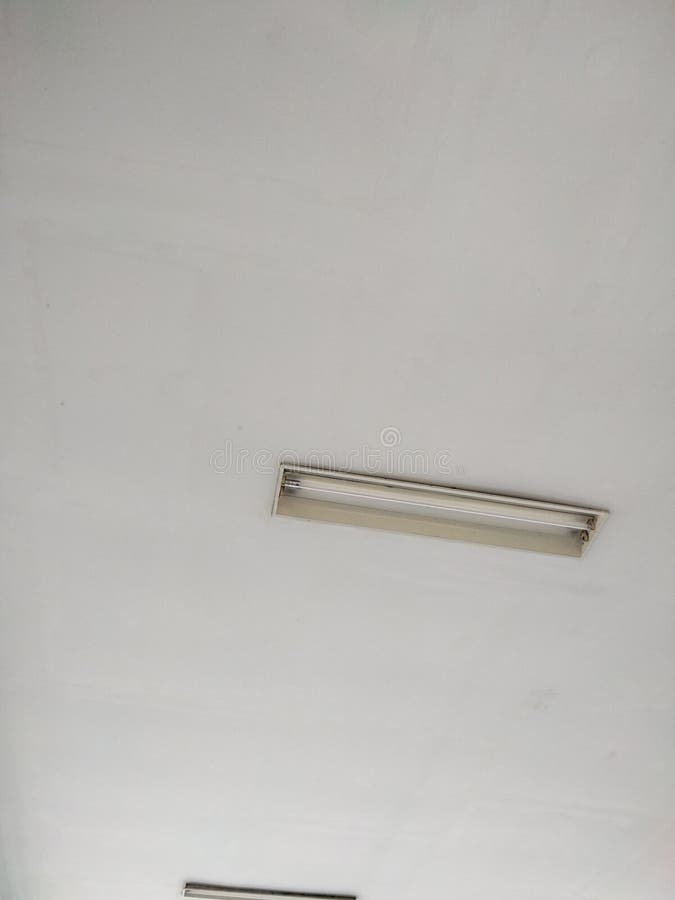 White Neon House Lights on the Ceiling Stock Image - Image of plaster ...