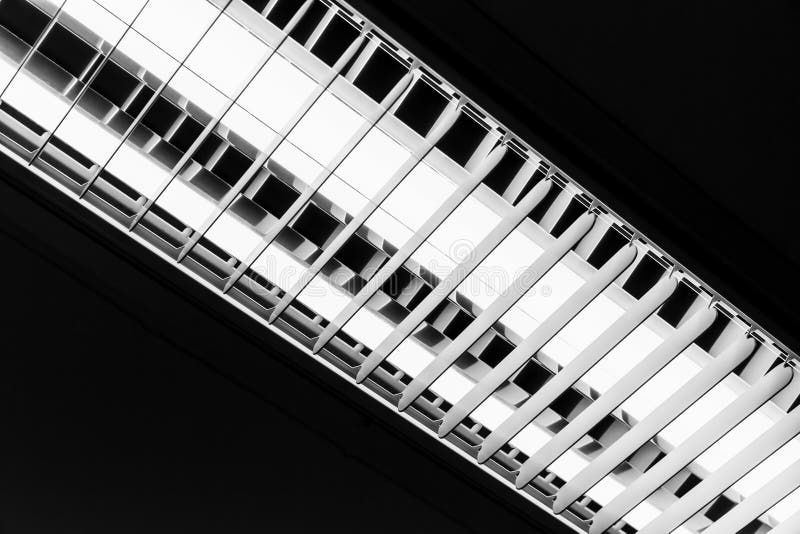 White Neon Lamp Glowing Over Black Ceiling Stock Photos - Free ...