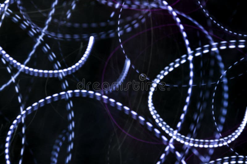 White Neon Lights in the Dark. Abstract Moving Lights Effect Stock ...