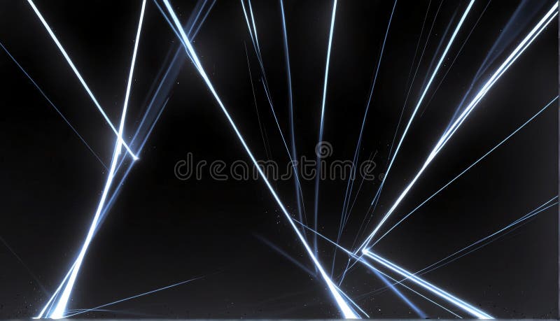 White Neon Rays Zoom Motion Effect on Plain Black Ai Generated Stock ...