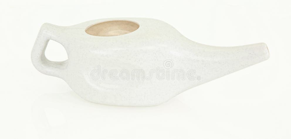 White Neti Pot stock image. Image of neti, holistic, cold - 30953181