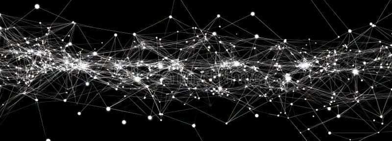 A White Network with Glowing Dots is an Abstract Representation of a ...
