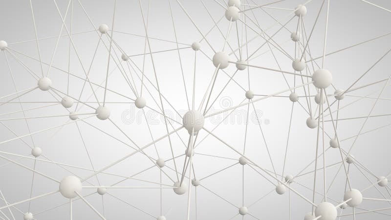 White Network Shape. Abstract 3D Render Stock Illustration ...
