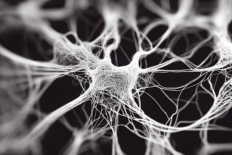 White Neurons Magnified Under Microscope, Generative AI Stock ...