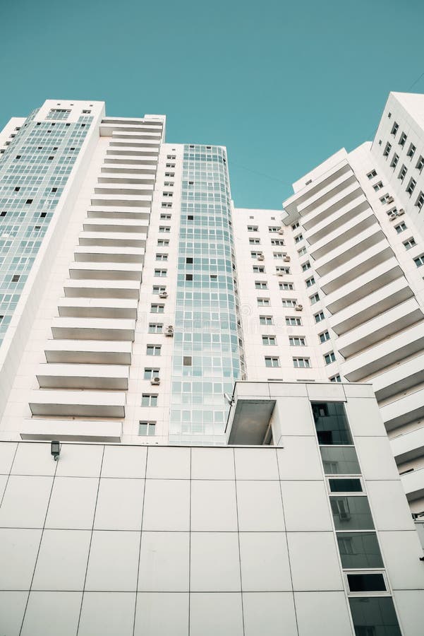White New Modern Skyscrapers. New Luxury Residential Complex. Texture ...