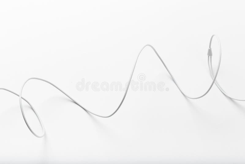 White New Wire Cable Isolated on a White Background Abstraction Stock ...