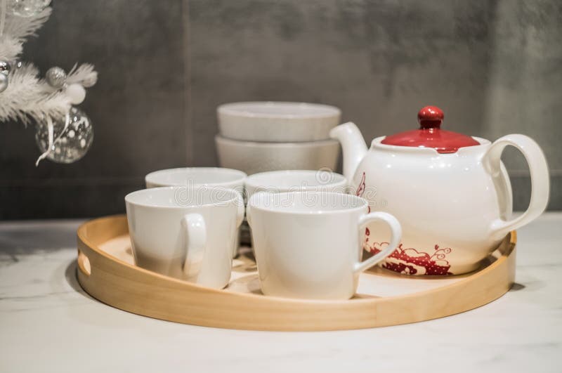 White nice tea set stock image. Image of isolated, refreshment - 103912801