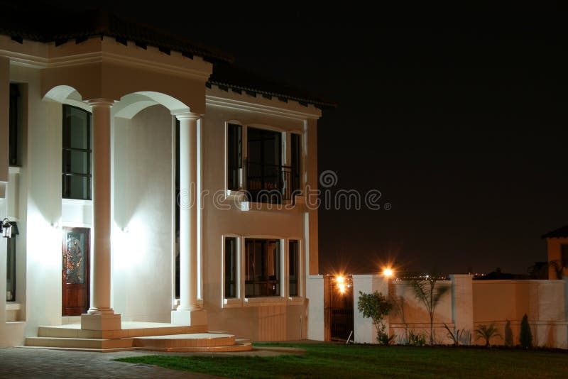White Night House stock image. Image of backlight, dusk - 3215413