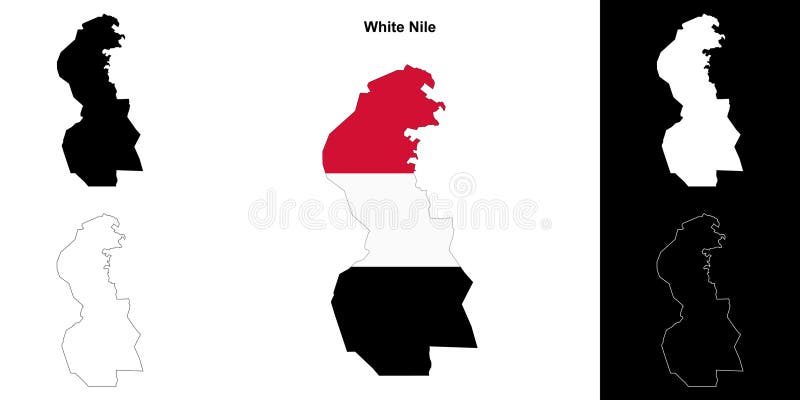White Nile outline map stock vector. Illustration of isolated - 356557496