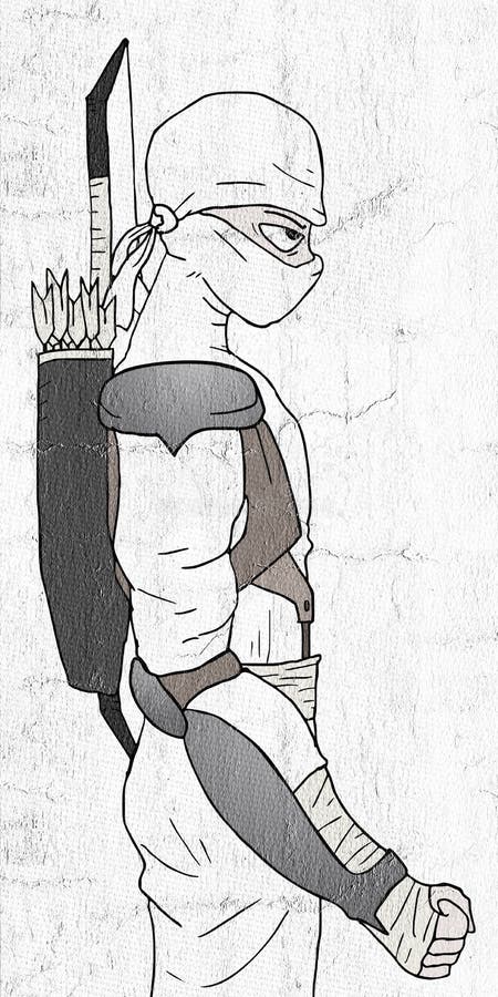 White ninja pointing stock vector. Illustration of person - 55998388