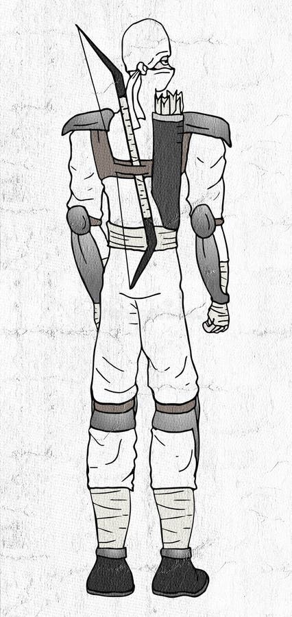 White ninja pointing stock vector. Illustration of person - 55998388