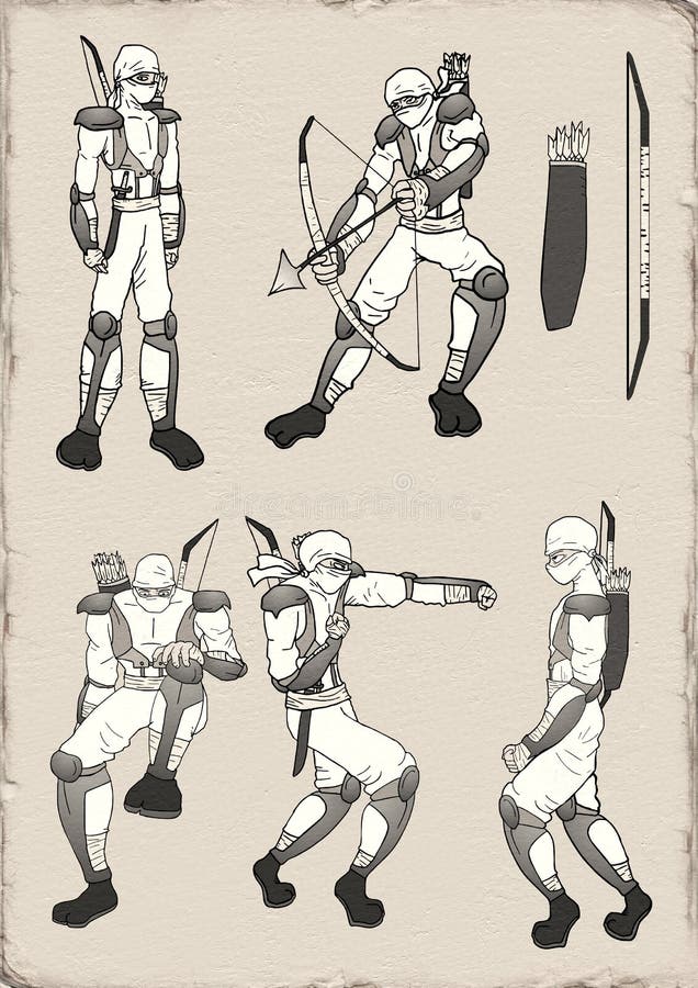 White ninja illustration stock illustration. Illustration of ninja ...