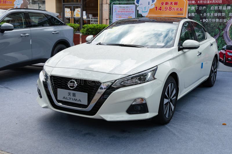 A white Nissan Altima car editorial stock photo. Image of illustrative ...
