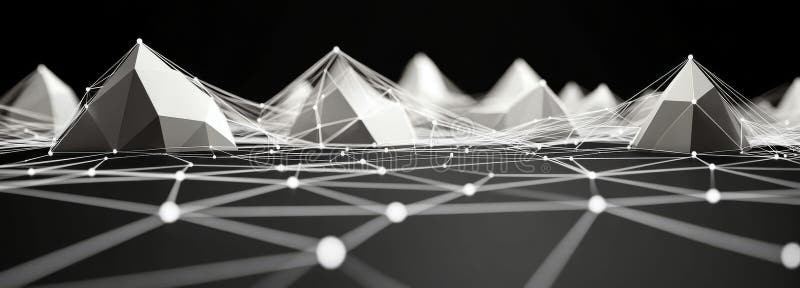 A White Node and Line Network Structure Stock Illustration ...