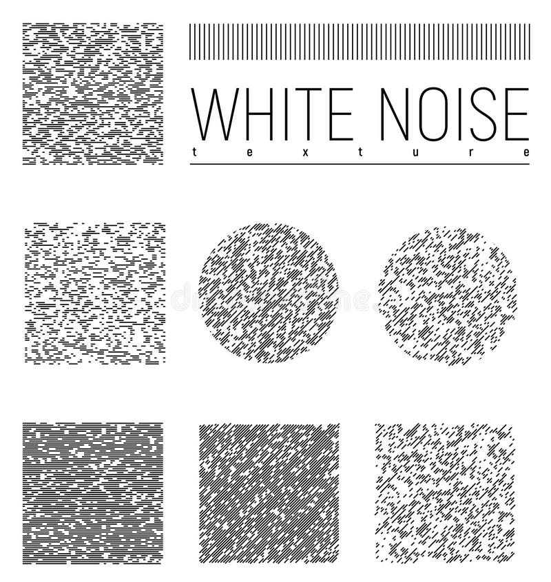 White Noise Interference Textures Set Stock Illustration - Illustration ...