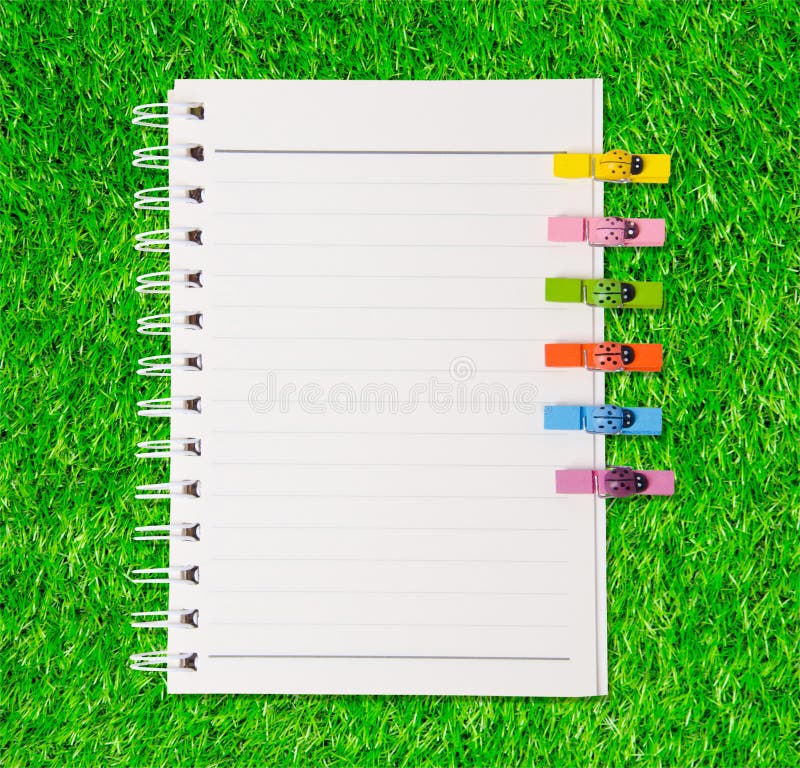 White Note Book Blank Page on Wood Table Stock Photo - Image of ...