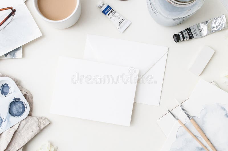 White Note Book and Coffee Watercolor Chaotic Texture Abstract with ...