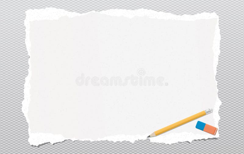 White Note, Notebook Grainy Paper with Torn Edges Stuck on Squared Gray ...