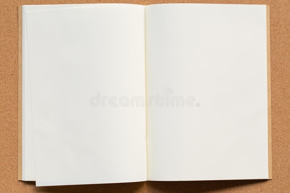 White Note Paper Notebook Open Pages on Table. Backdrop Art Design Copy ...