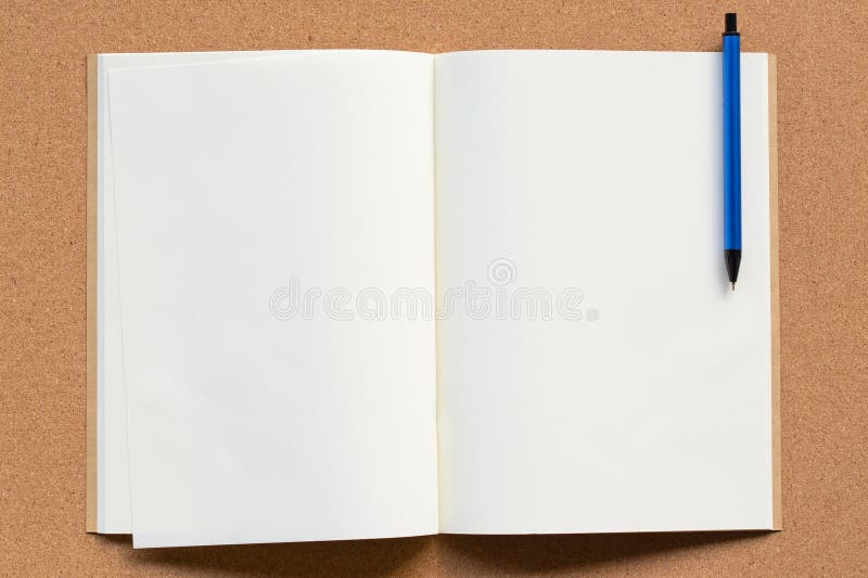 White Note Paper Notebook Open Pages on Table. Backdrop Art Design Copy ...