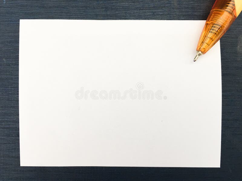 White Note Paper with a Pen for Taking Notes Stock Photo - Image of ...