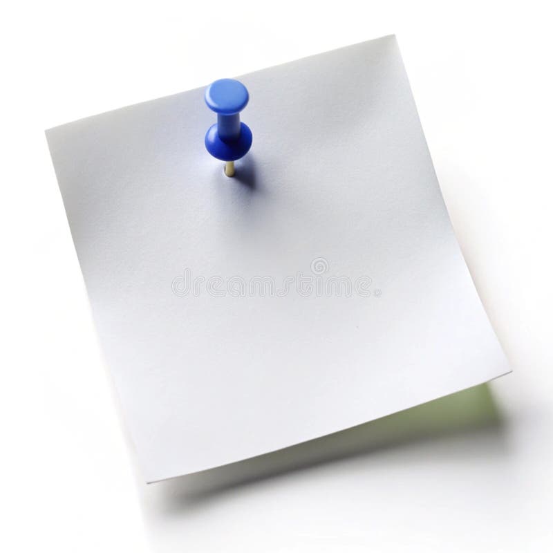 White Note Paper with Push Pin for Office Design Stock Illustration ...