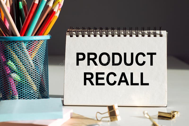 White Noteapad on the Office Table. Text Product Recall Stock Image ...