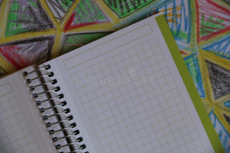 White Notebook with Abstract Background Stock Image - Image of white ...