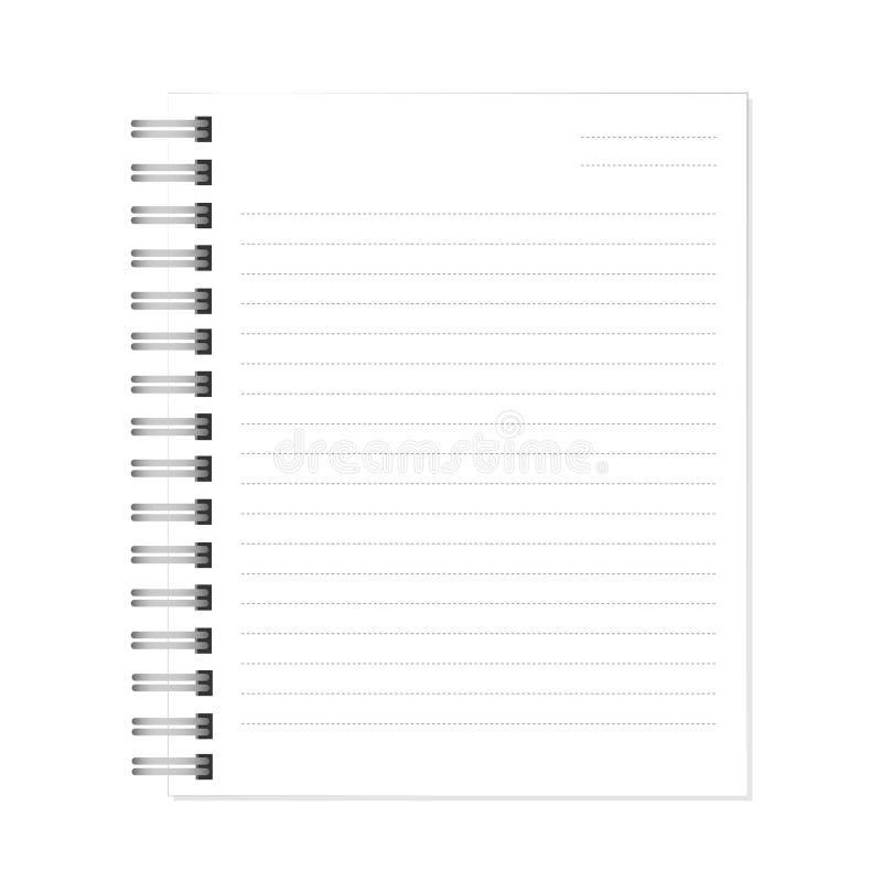White Notebook with Dotted Lines Can Shred Stock Vector - Illustration ...