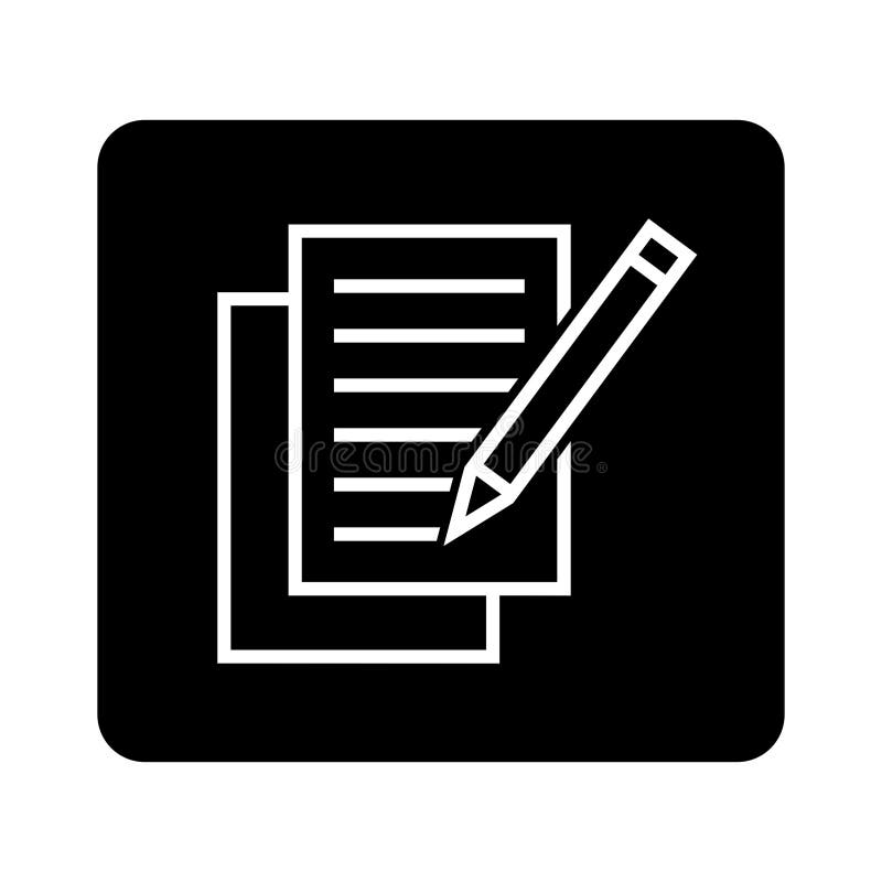 White Notebook Icon in Black Square Stock Vector - Illustration of ...