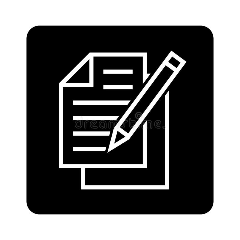 White Notebook Icon in Black Square Stock Vector - Illustration of ...