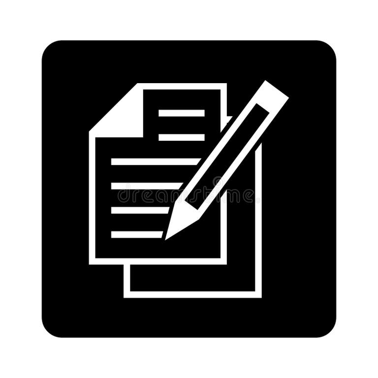 White Notebook Icon in Black Square Stock Vector - Illustration of ...