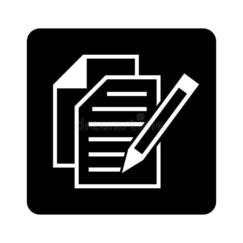White Notebook Icon in Black Square Stock Vector - Illustration of ...