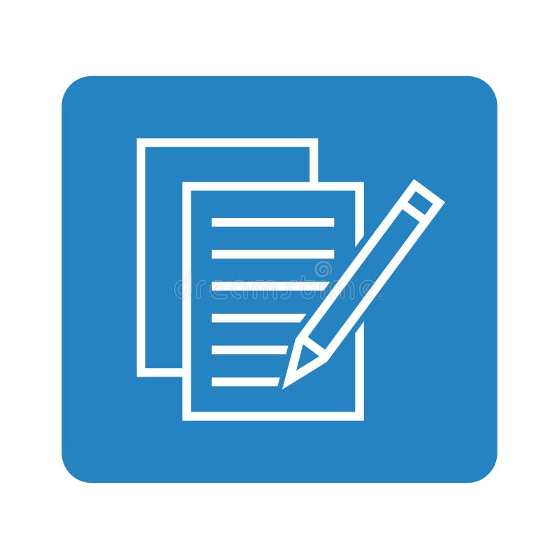 White Notebook Icon in Blue Square Stock Vector - Illustration of icon ...