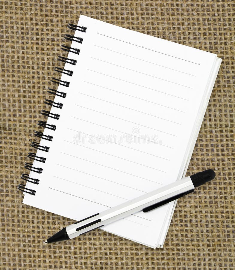 White Notebook Isolated with Pen Stock Photo - Image of note, magnifier ...