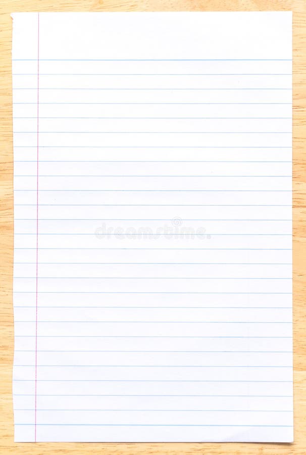 Notebook Lined Paper on Wood Background Stock Image - Image of ...
