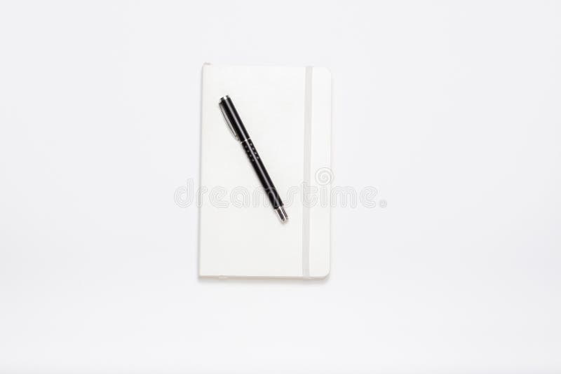White Notebook Minimal Image on White Table Stock Image - Image of ...