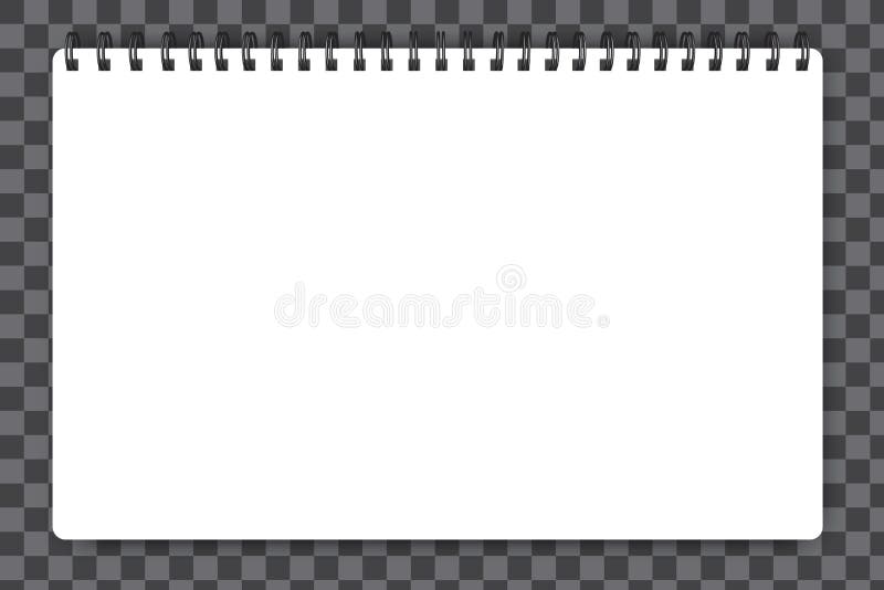 White Notebook Mockup Isolated. Notepad Spiral Horizontal, Great Design ...