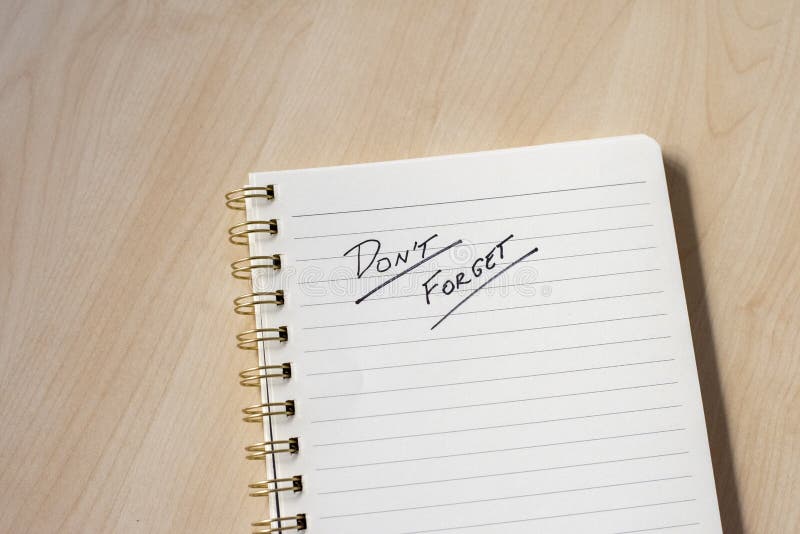 White Notebook with Notes and Wooden Desk Stock Image - Image of paper ...