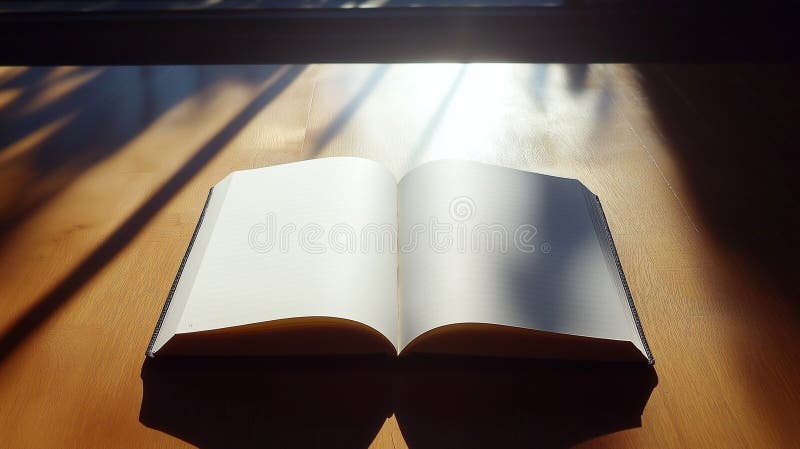 White Notebook Open on a Clean Desk Stock Photo - Image of home, office ...