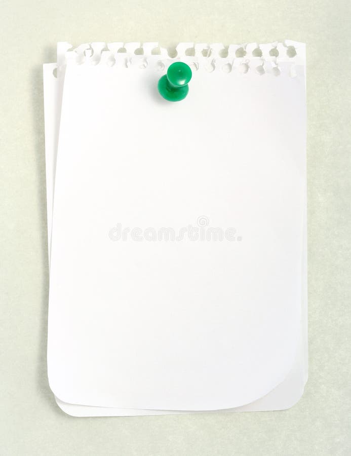 White Notebook Paper stock photo. Image of background, green - 607990