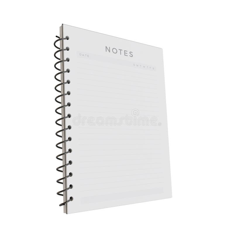 White Notebook. Realistic 3D Render. Isolated on White Background ...