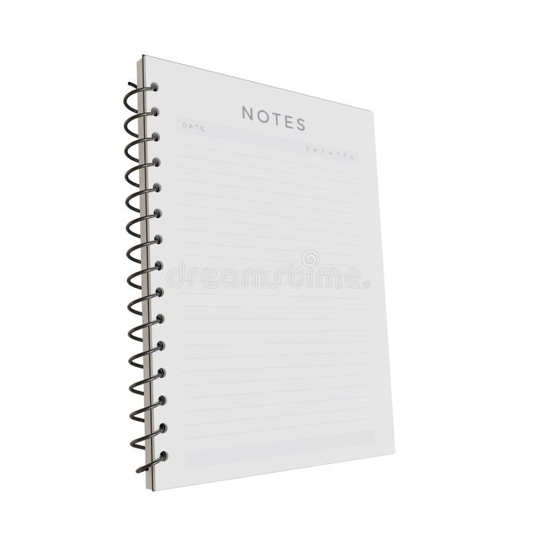 White Notebook. Realistic 3D Render. Isolated on White Background ...