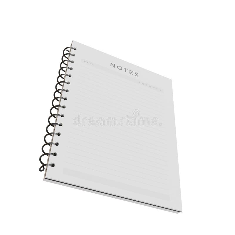 White Notebook. Realistic 3D Render. Isolated on White Background ...