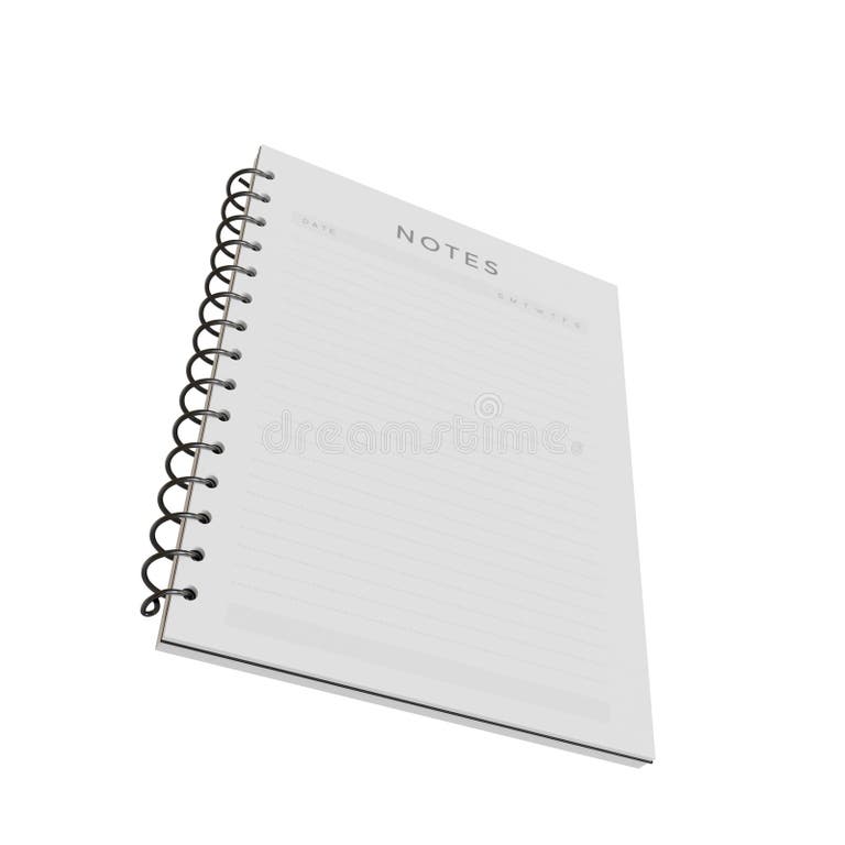 White Notebook. Realistic 3D Render. Isolated on White Background ...