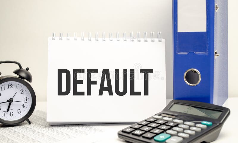 White Notebook with the Text Default with Calculator and Paper Folder ...