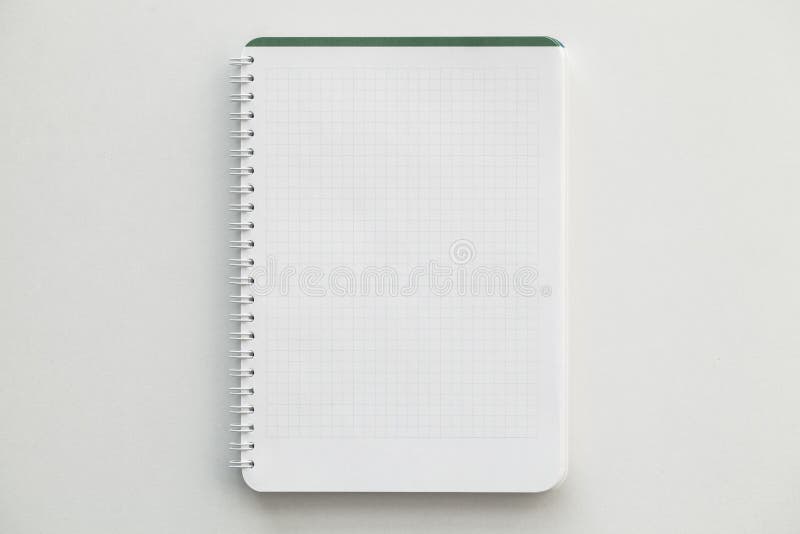 White Notebook Top View on White Table Stock Image - Image of space ...