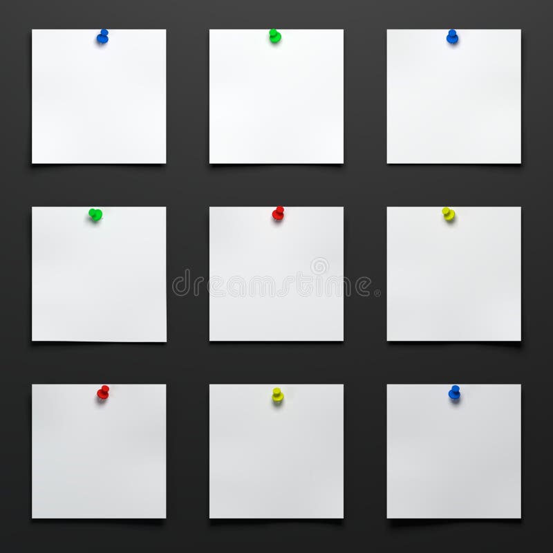 Color Pins and Paperclip on Transparent Stock Vector - Illustration of ...