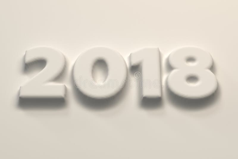 White 2018 Number Bas-relief Stock Illustration - Illustration of ...